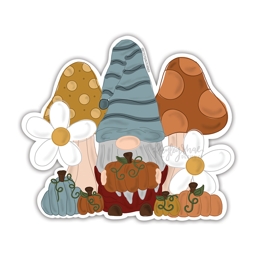 Gnome, Pumpkin, Mushroom - Waterproof Sticker – Keyley Shae Design Co